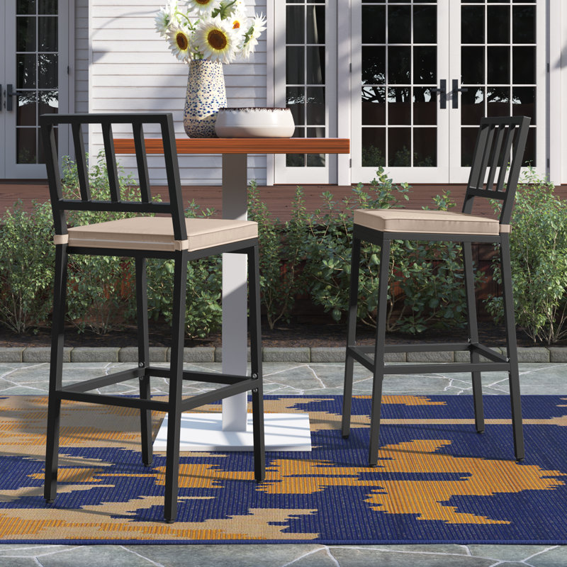 Wade Logan Basha 27 Patio Bar Stool Wayfair